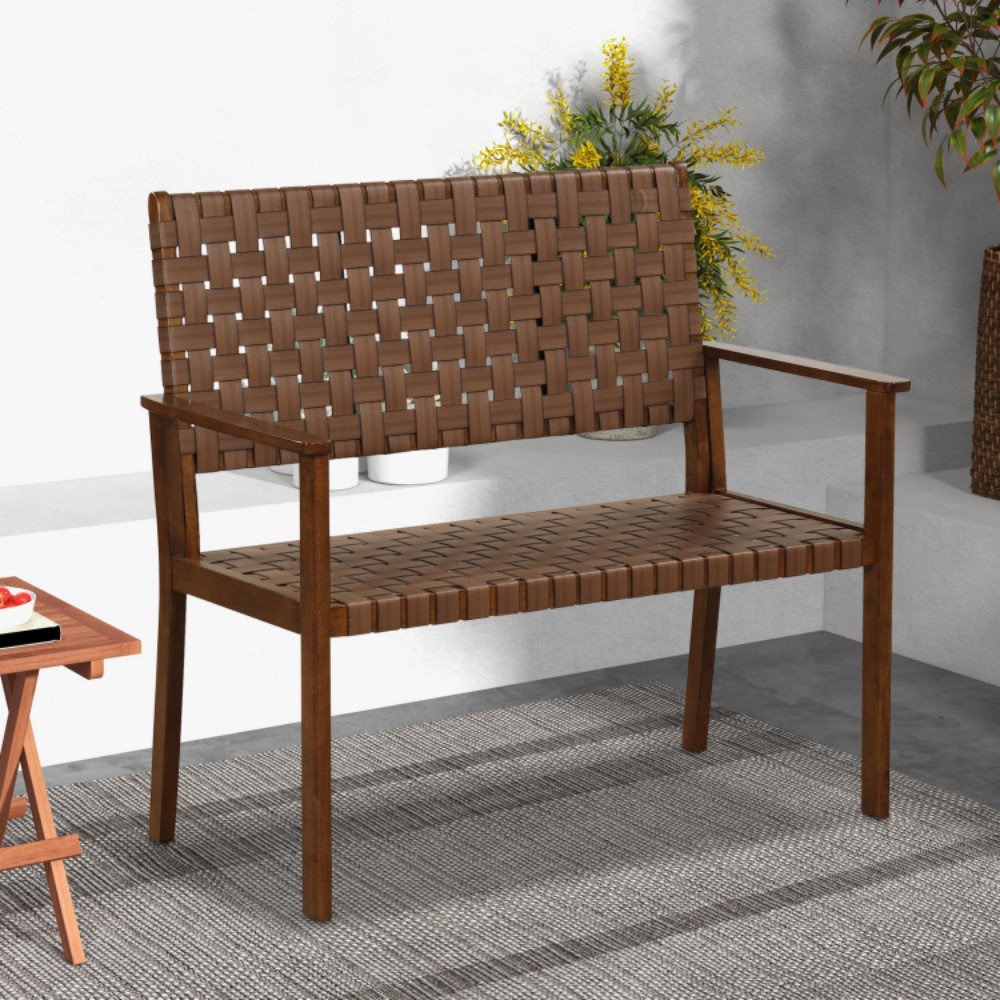 Latitude Run® Outdoor All Weather Bench With Solid Rubber Wood Frame ...