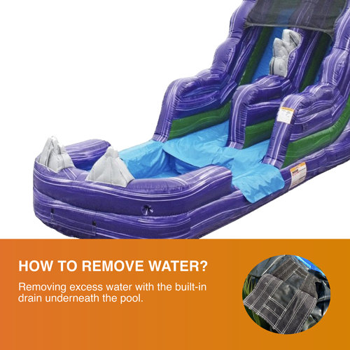 JumpOrange Dark Night 15' X 36' Inflatable Water Slide With Air Blower ...