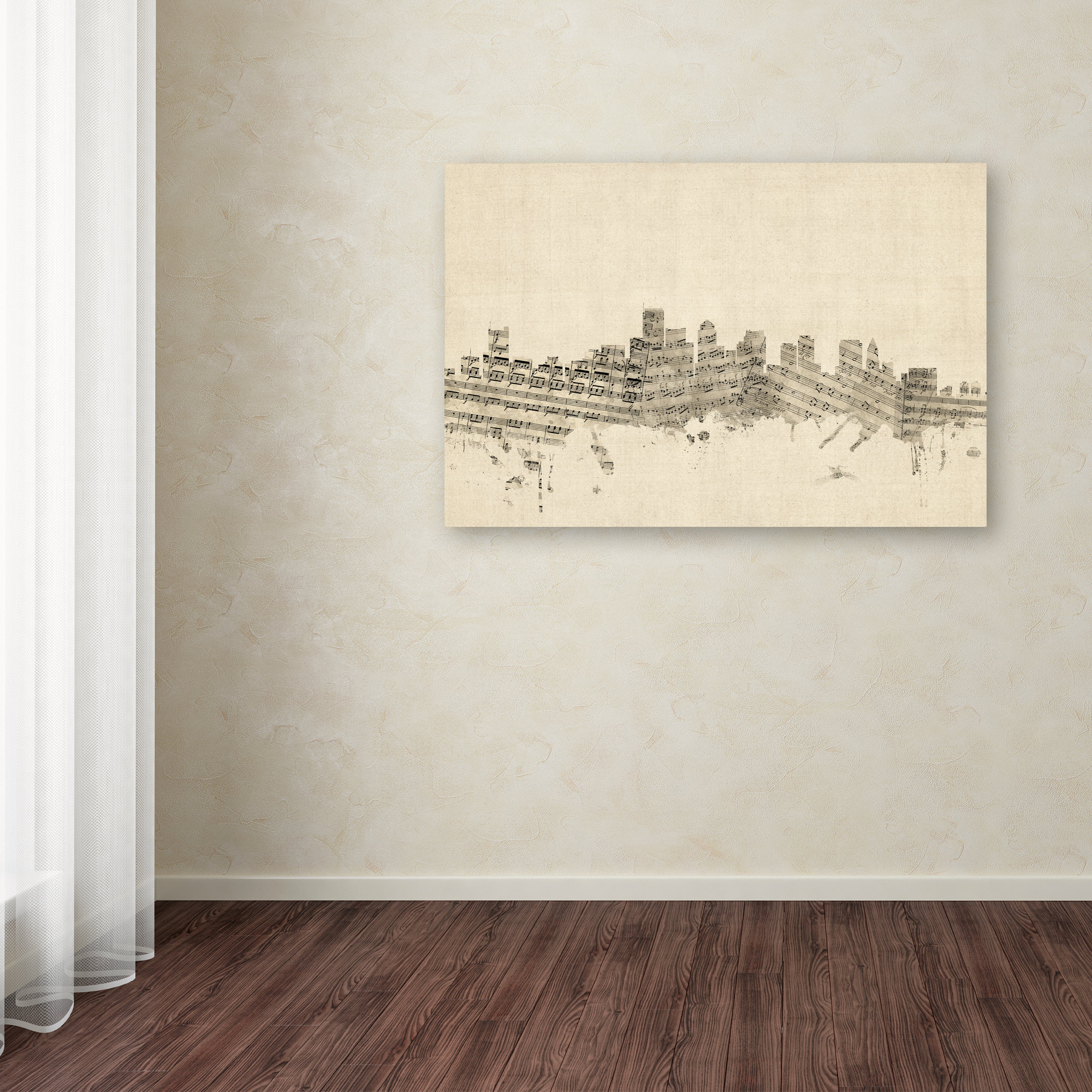 17 Stories 'Boston Massachusetts Skyline Sheet Music' Graphic Art on ...