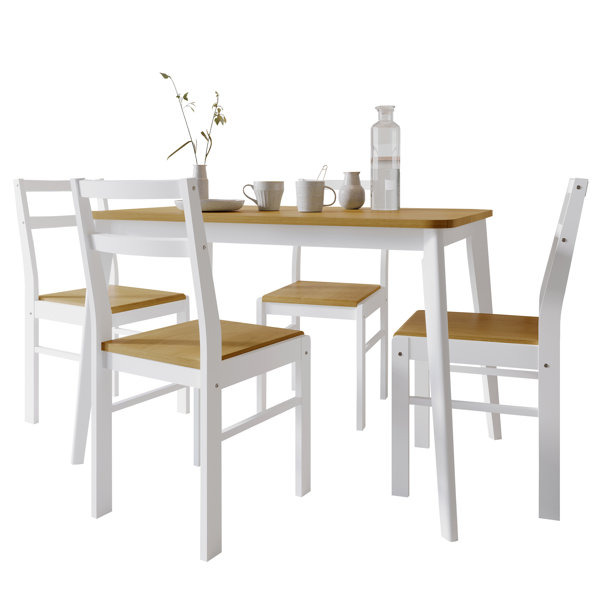 Hokku Designs Aujah 5 - Piece Rubberwood Dining Set | Wayfair