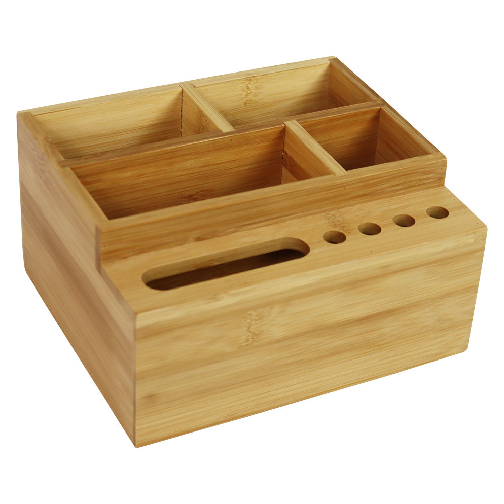 Inbox Zero Bamboo Pen Holder Desk Organizer Pencil Holder Storage With ...