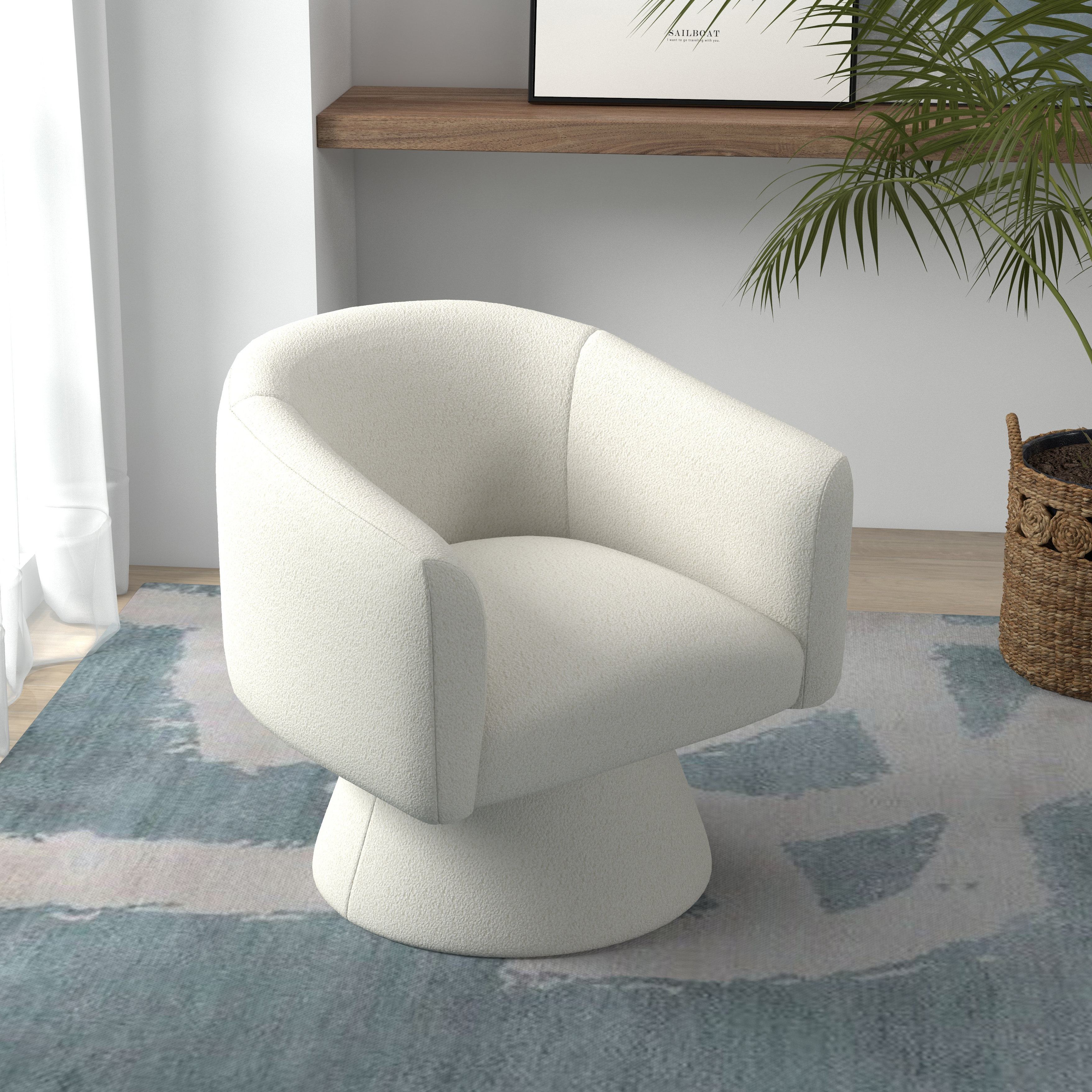 Brayden Studio® Caleigha Fabiola 27.9'' Wide Swivel Barrel Chair ...