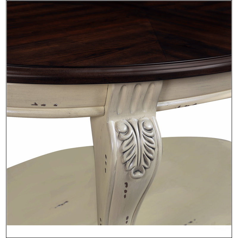 Ophelia & Co. 42'' oval wood coffee table for Living Room, 2-Tier Solid ...