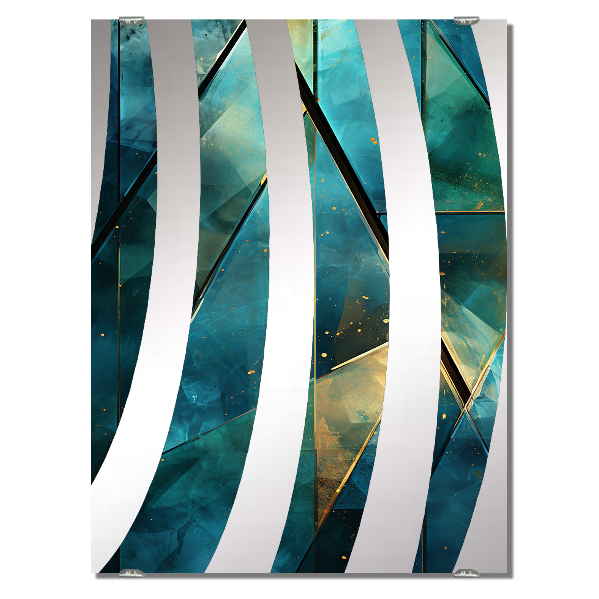 East Urban Home Mcneal - Abstract Modern Shapes Mirror Wall Decor ...