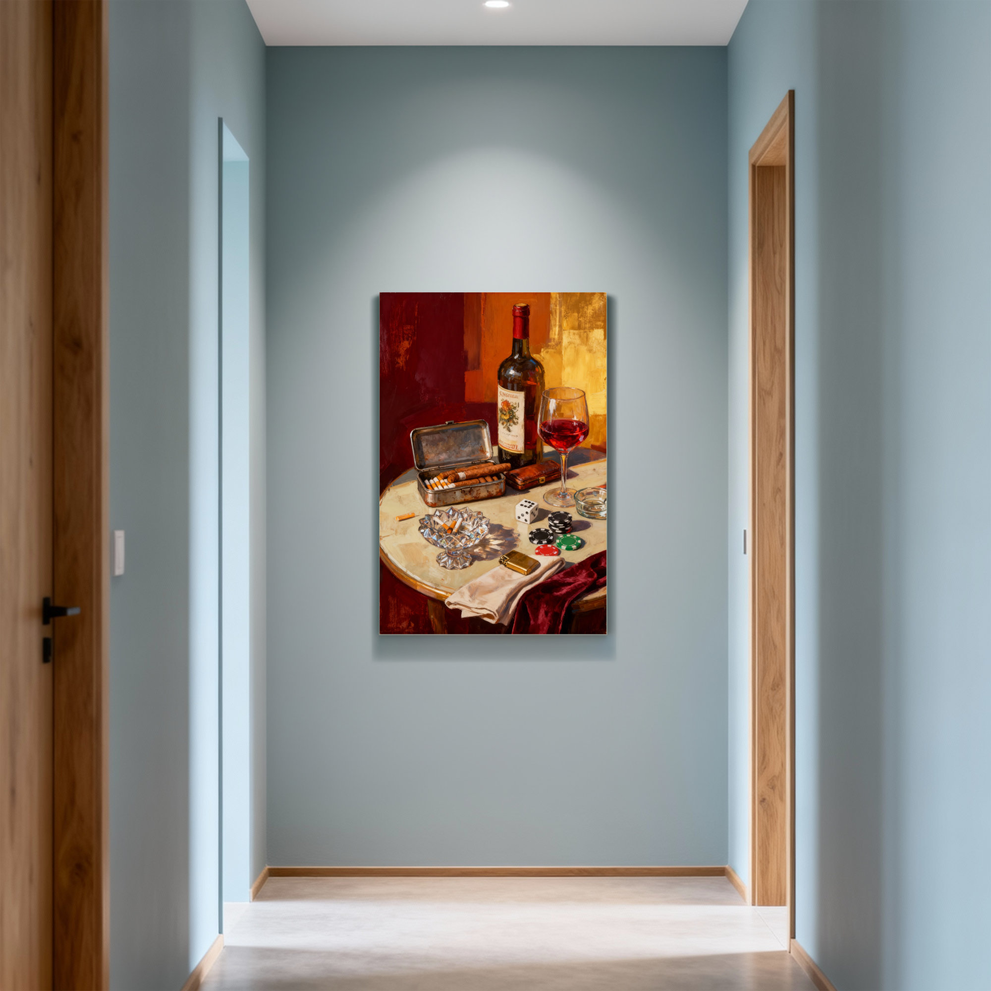 Astoria Grand Fashion Still Life With Wine And Cigars | Wayfair