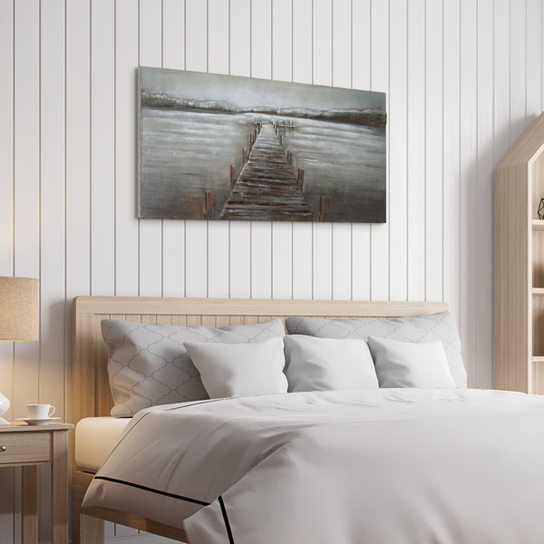 17 Stories 'Pier' Mixed Media Iron Hand Painted Dimensional Wall Décor ...