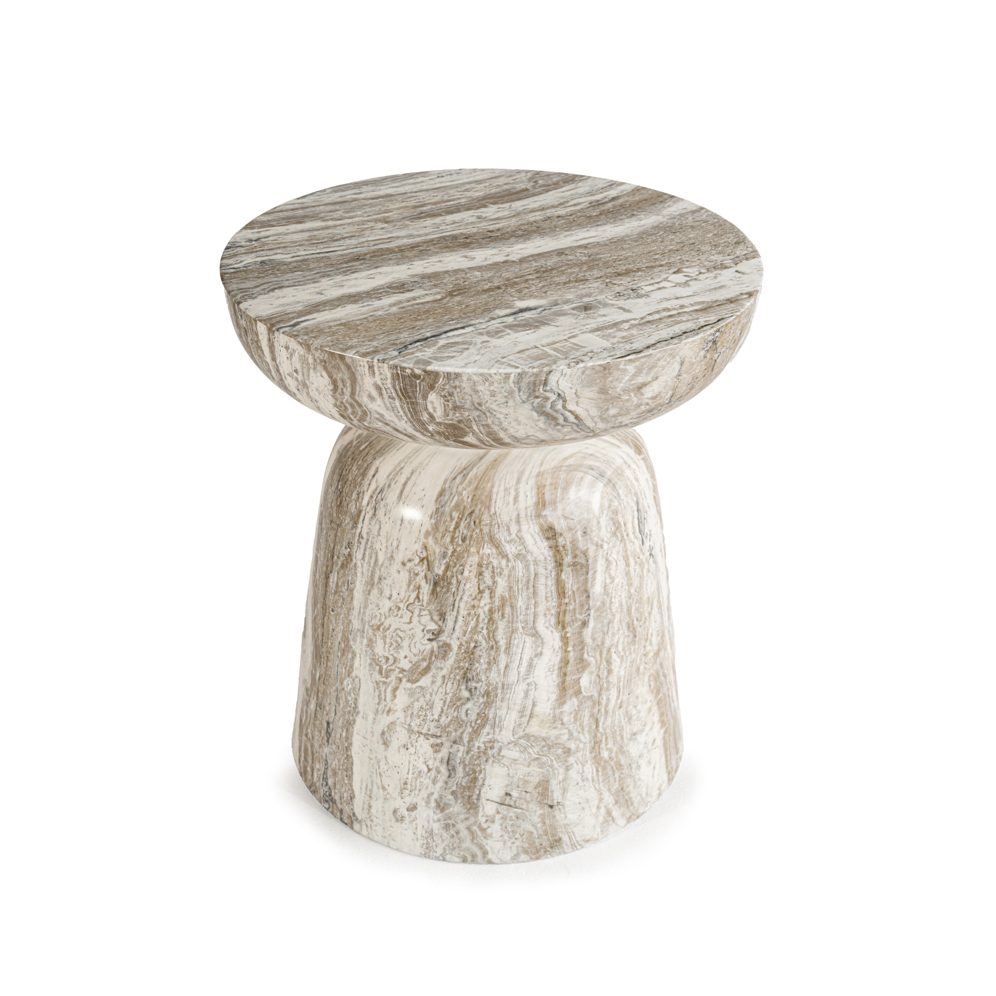 RST Brands Grover Outdoor Faux Stone Goblet Side Table - Brown ...