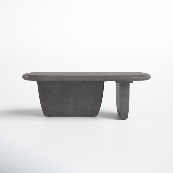 AllModern Barkett Oval Concrete Outdoor Coffee Table & Reviews | Wayfair