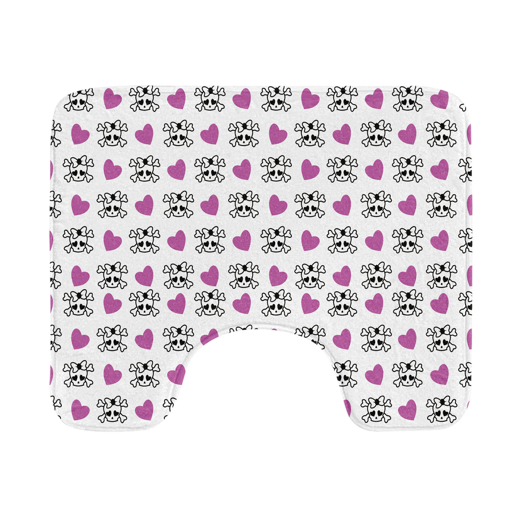 Dakota Fields Emo Toilet Mat U-Shape Bathroom Rug 20" Violet White and ...
