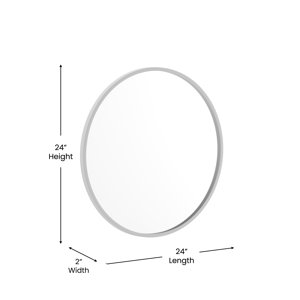 Mercer41 Gagalis Wall Mount Shatterproof Round Accent Wall Mirror with ...