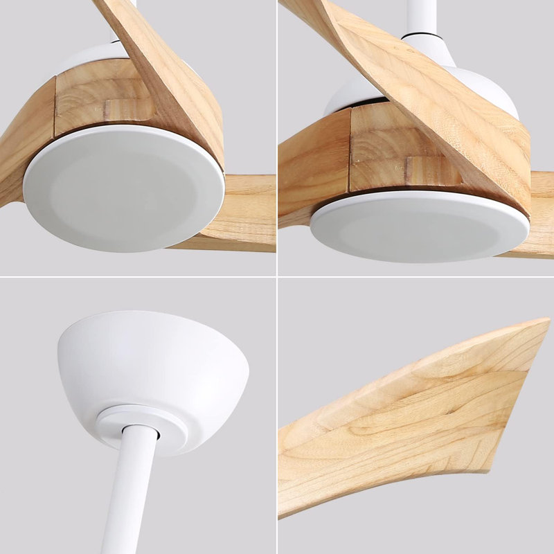 Orren Ellis Kemp 52'' 3-Solid Wood Blade Modern Propeller Ceiling Fan ...