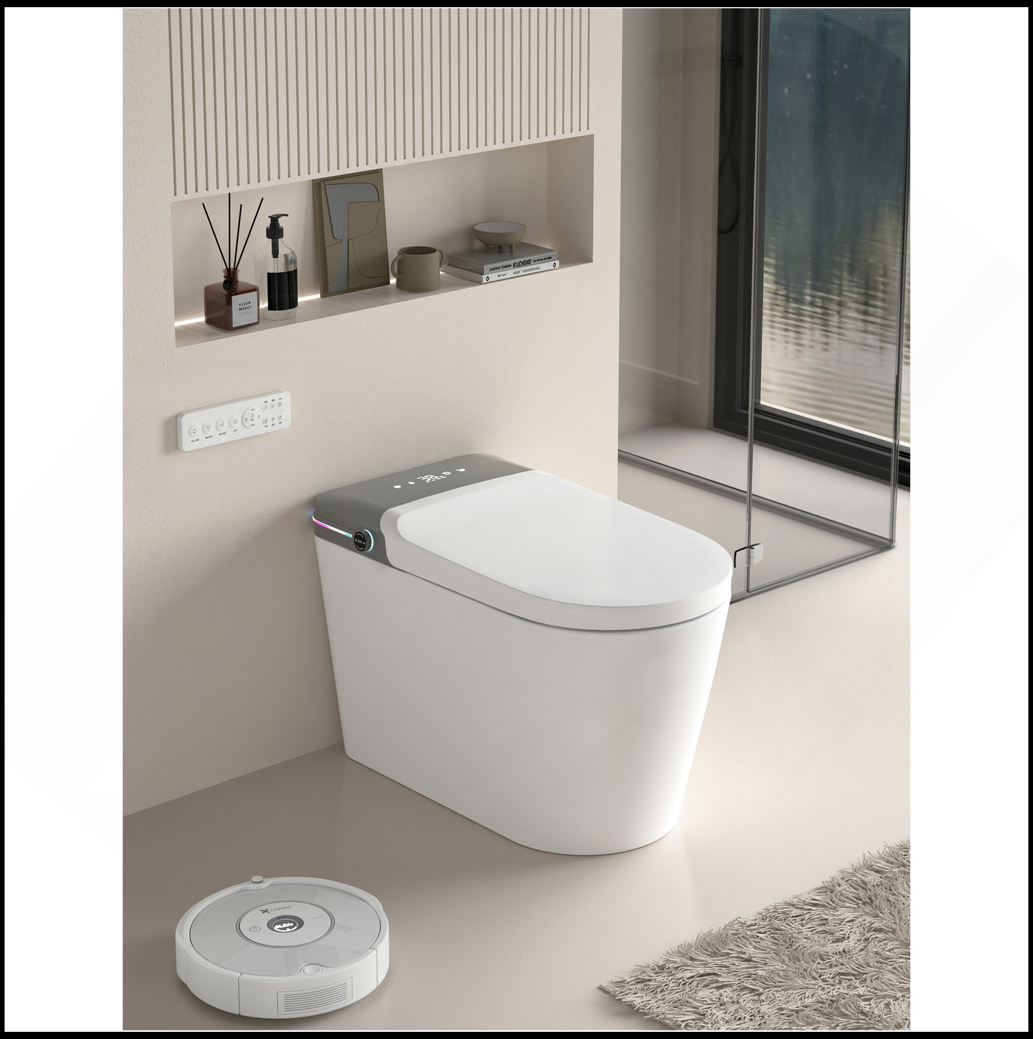 KUNMINGZHUHE Luxury Smart Bidet Toilet With Remote Control.Raised ...