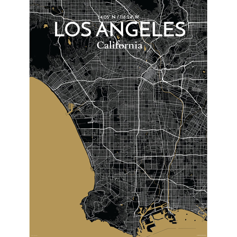 OurPoster.com Los Angeles City Map On Paper Print - Wayfair Canada