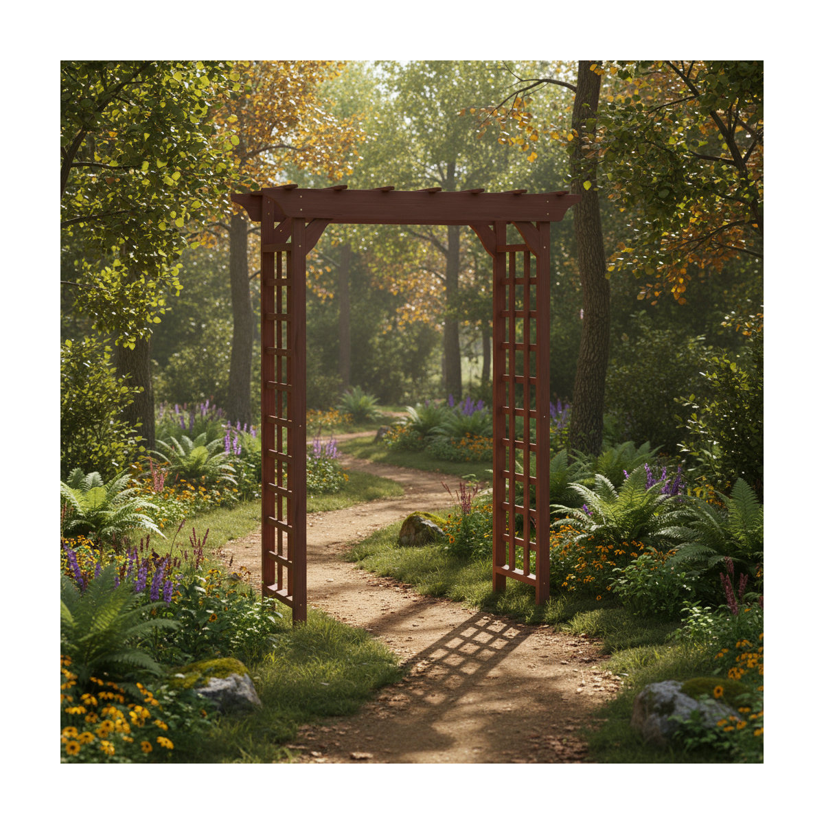iYofe Romantic Solid Wood Garden Arbor, Elegant Wedding Arch & Plant ...