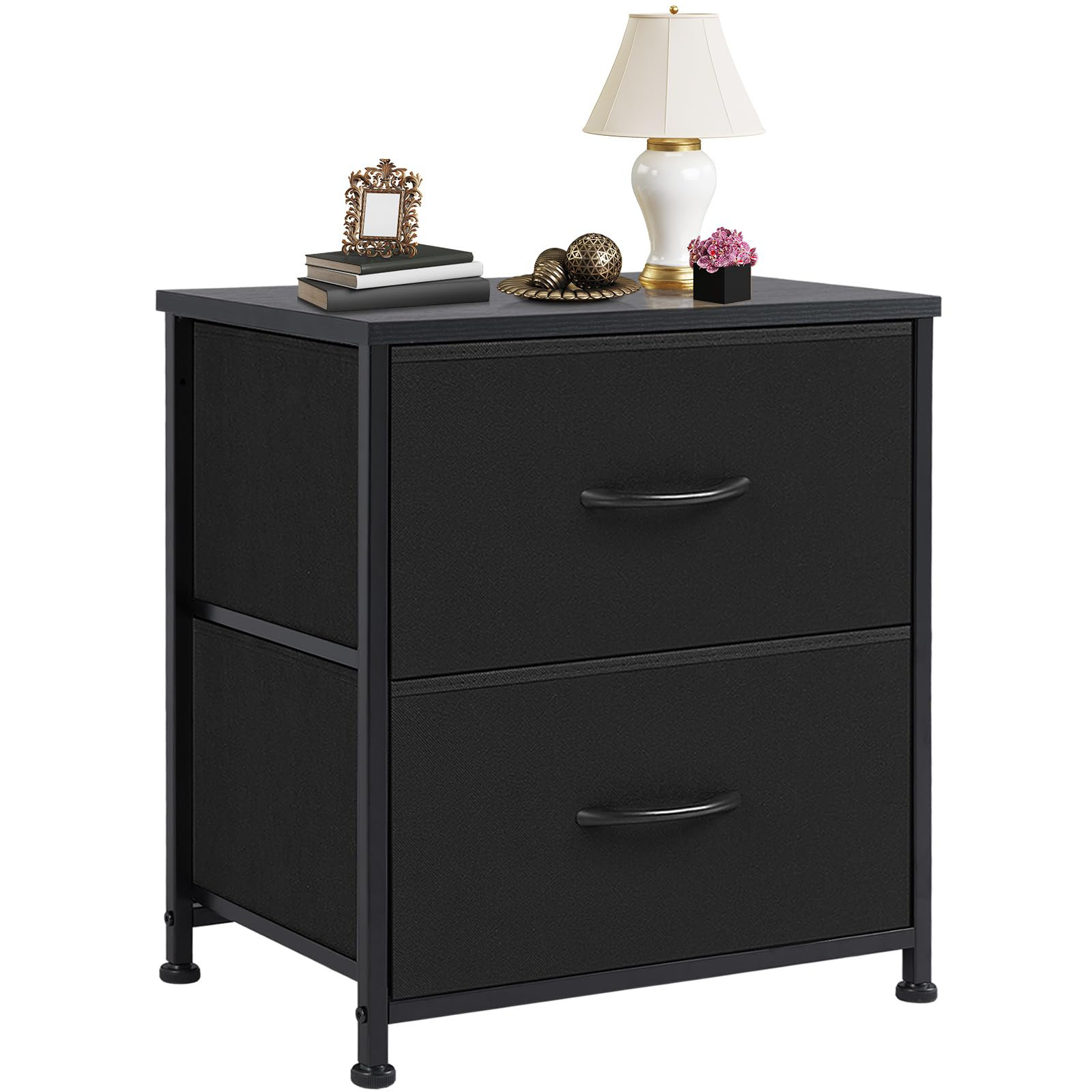 17 Stories Nightstand Small Dresser With 2 Fabric Drawers Side Tables ...