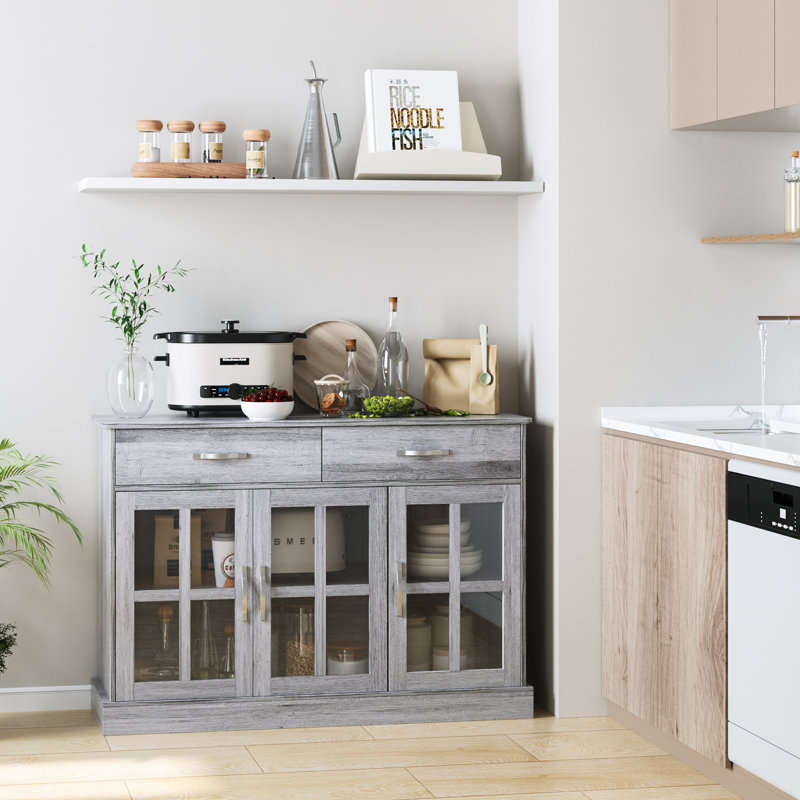 Wade Logan® Atanaska 47.2''W 2 Drawer Sideboard Buffet with Cabinets ...