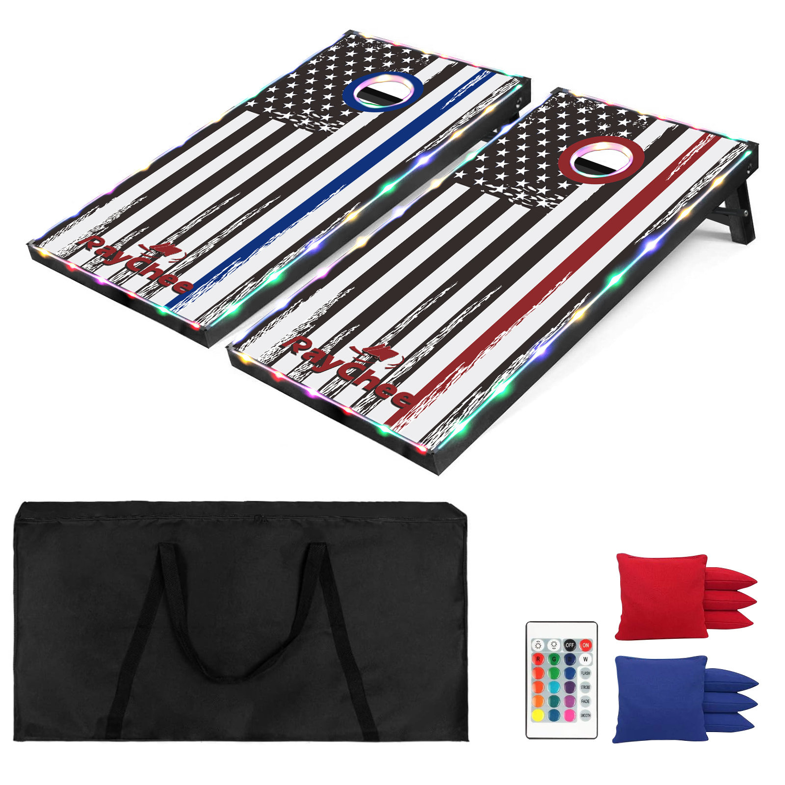 RayChee Led Cornhole Board Set, 4'x2'/3'x2' Regulation Size Cornhole ...