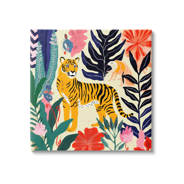 Bay Isle Home Tiger & Abstract Creatures On Canvas by Lazar Studio ...