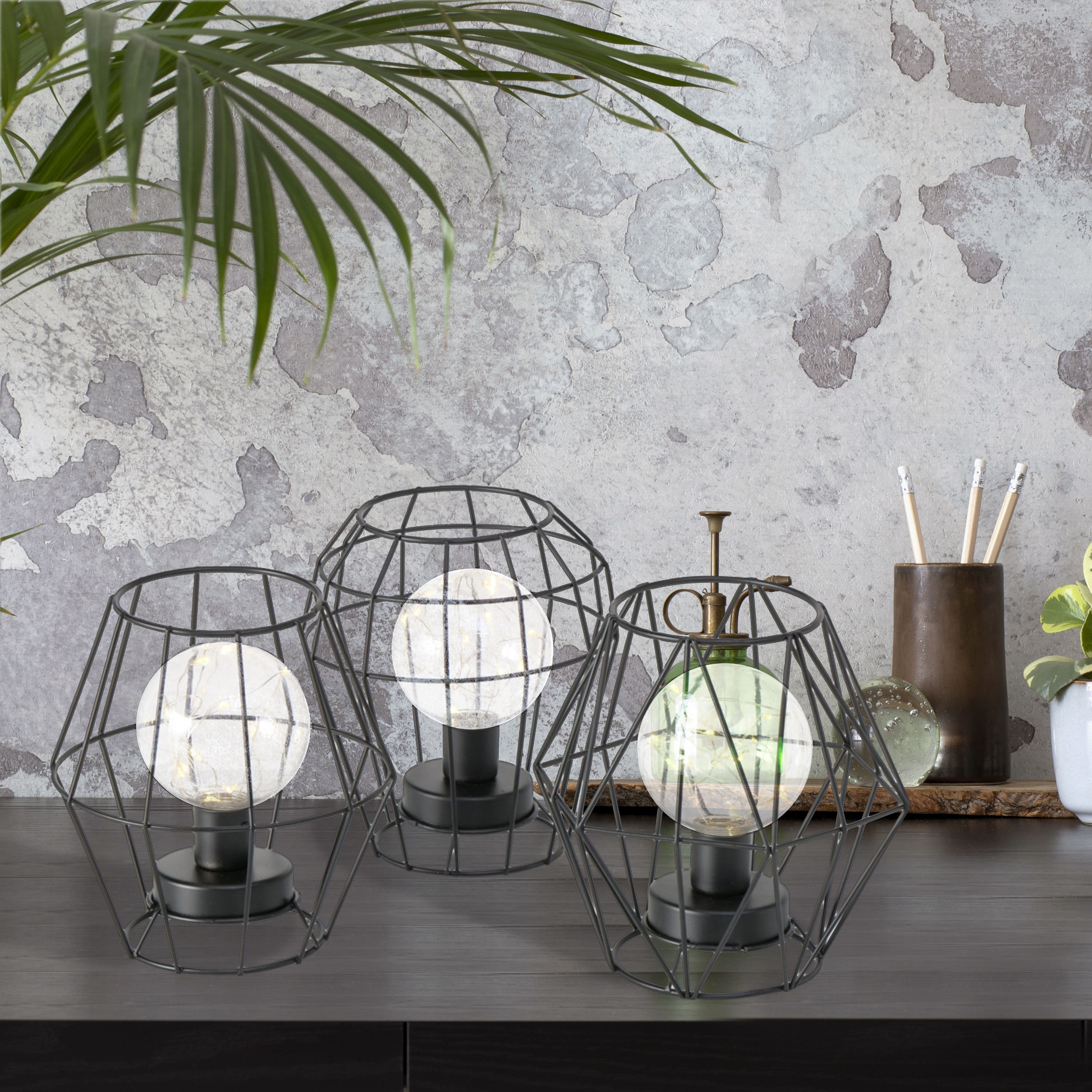 17 Stories 3 Piece Metal Novelty Lamp Set | Wayfair