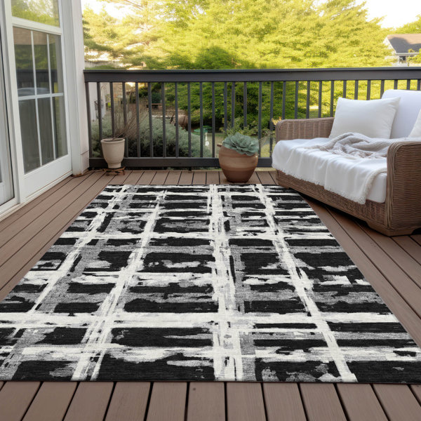 Langley Street Mahaney Washable Striped Indoor / Outdoor Rug | Wayfair