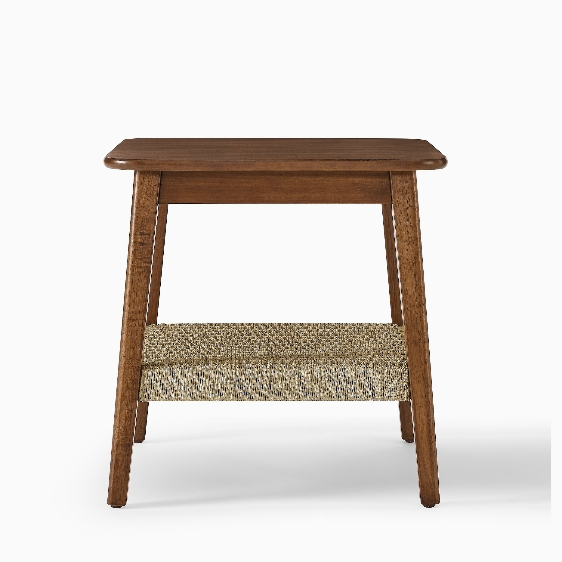 George Oliver Side Table with Woven Shelf, Small Side Table for Living ...