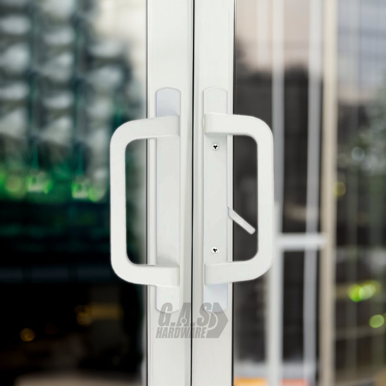 G.A.S. Hardware White PGT Sliding Patio Door Handle Set Bundle Kit ...