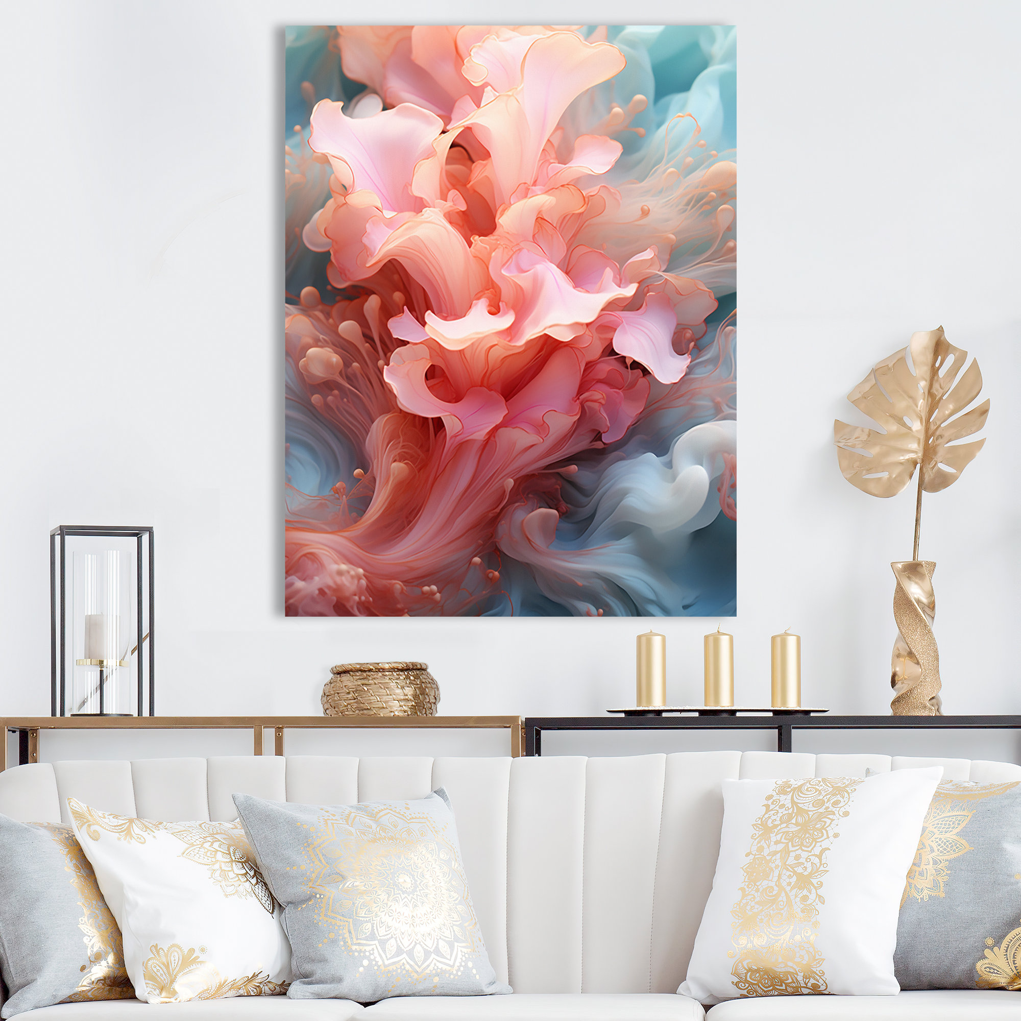 Wrought Studio™ Blue And Light Pink Abstract Playfulness - Abstract ...