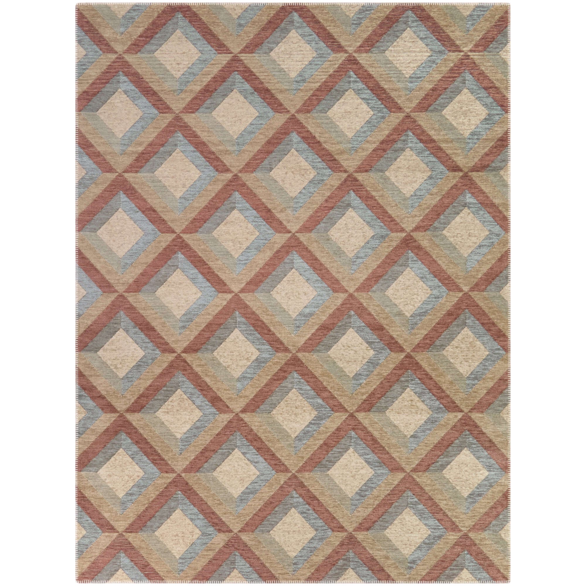 Balta Rugs Eloise Blue/Red Modern Geometric Area Rug | Wayfair