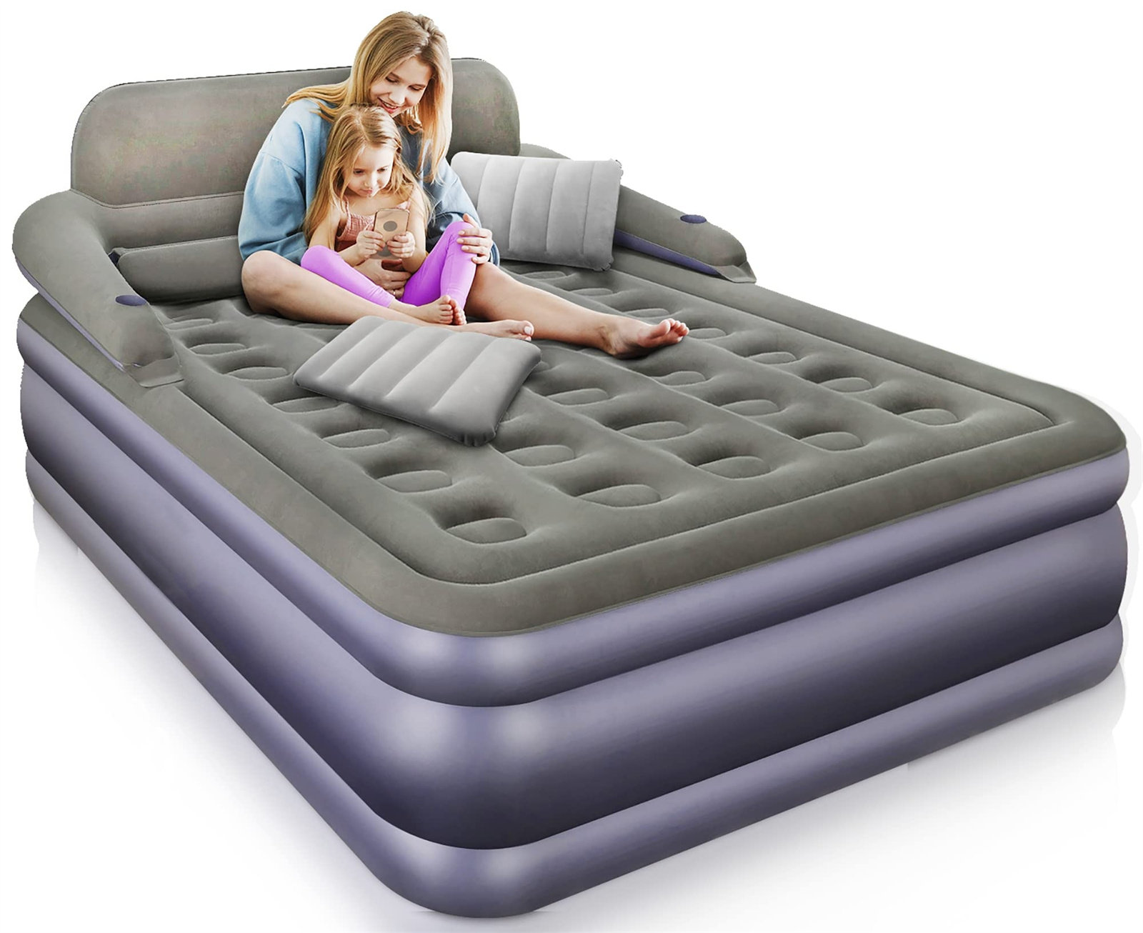 Alwyn Home Grand matelas gonflable avec tête de lit, lit gonflable ...