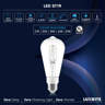Luxrite Vintage ST19 LED Light Bulb 4.5W=60W, 5CCT 2700K 3000K 3500K ...