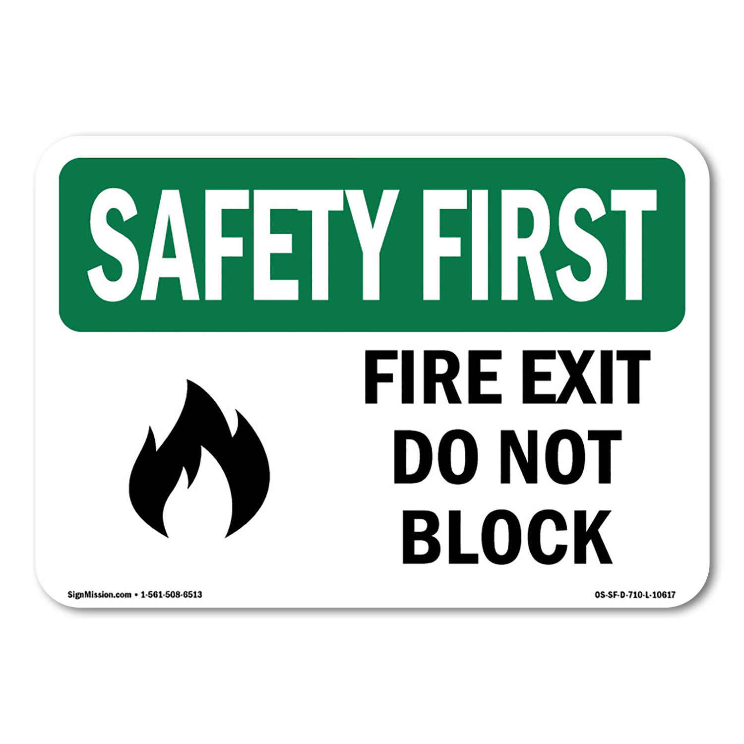SignMission Fire Exit Do Not Block With Symbol Decal 14" X 10" | Wayfair