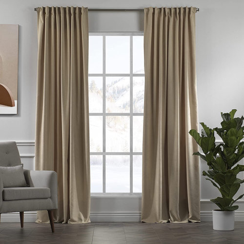 Ivory andCream Velvet Curtains & Drapes You'll Love | Wayfair