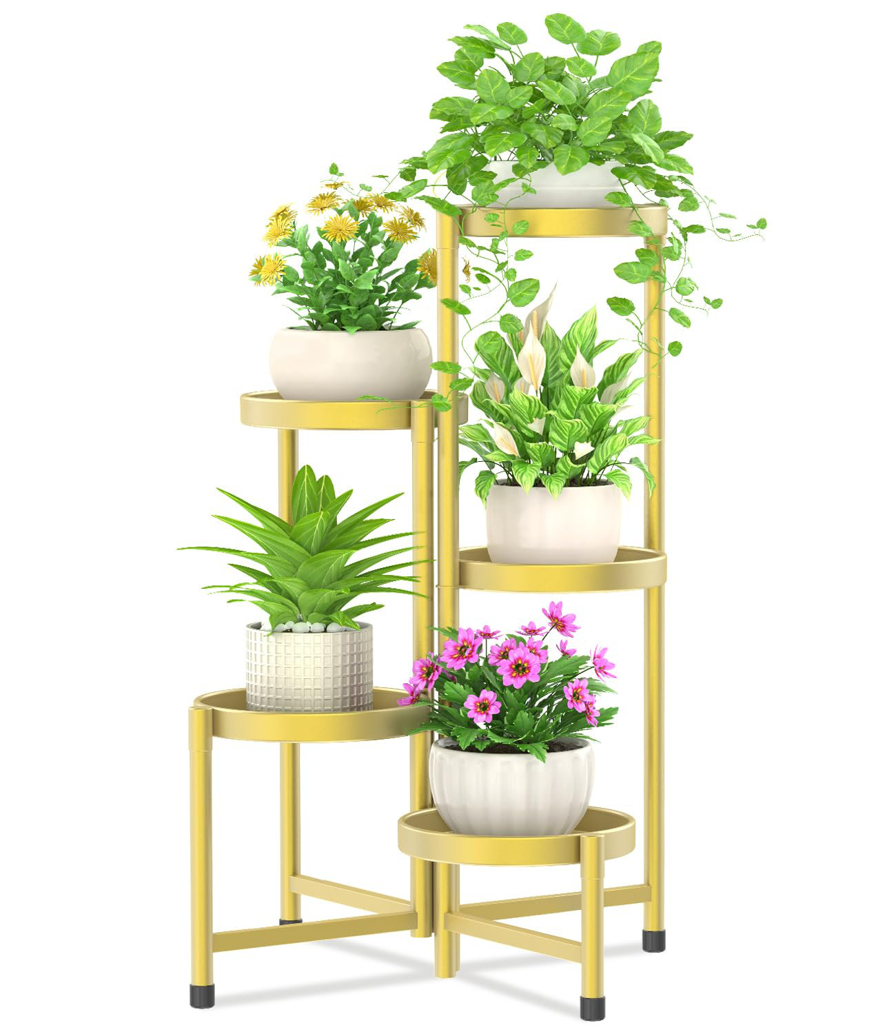 17 Stories 5 Tier Metal Mullens For Indoor Outdoor, Folding Tiered ...
