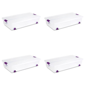 Sterilite Plastic Storage Containers with Latching Lids, Clear ...