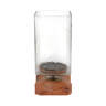 Latitude Run® Glass and Wood Pillar Candle Holder, Modern Transitional ...