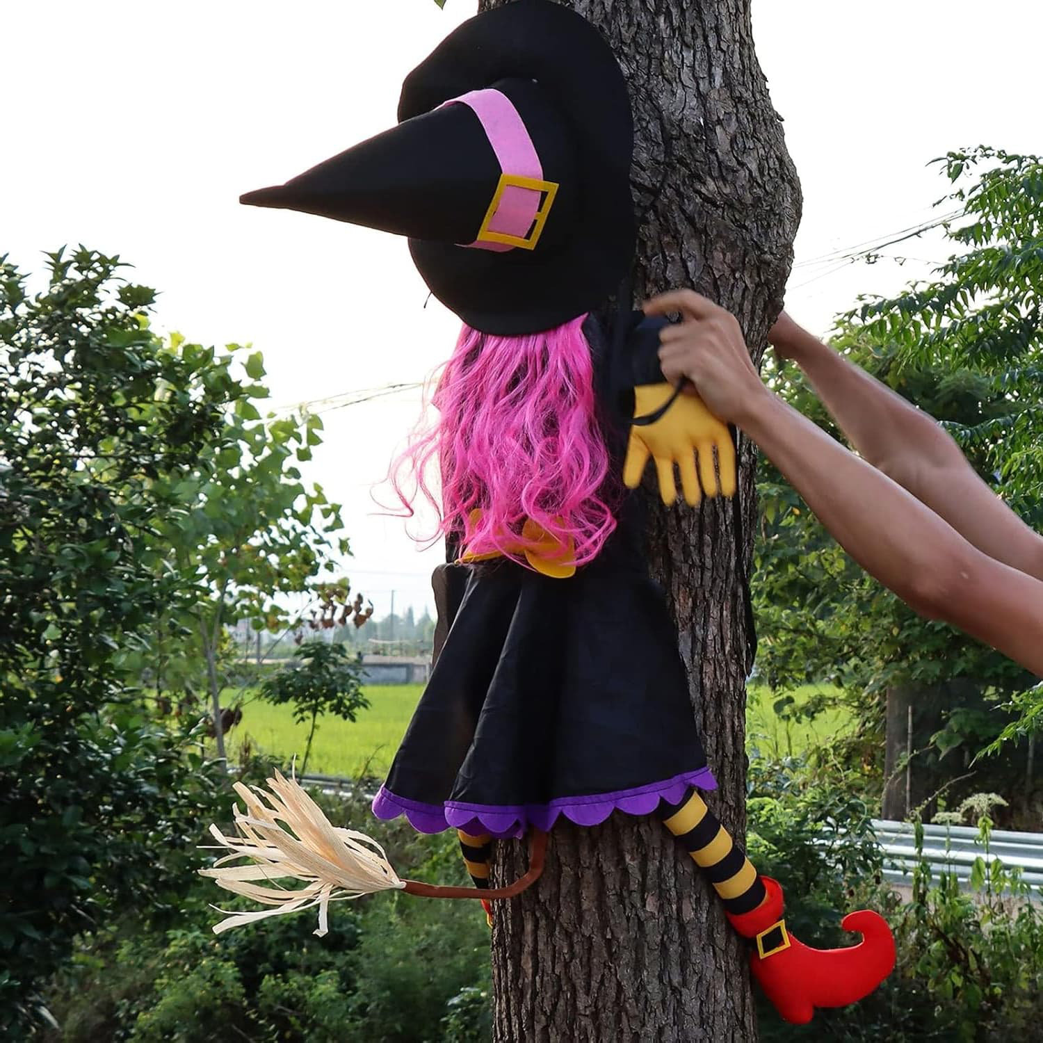 Dakota Fields Fallen Witch Halloween Decorations, Outdoor Flying Witch ...