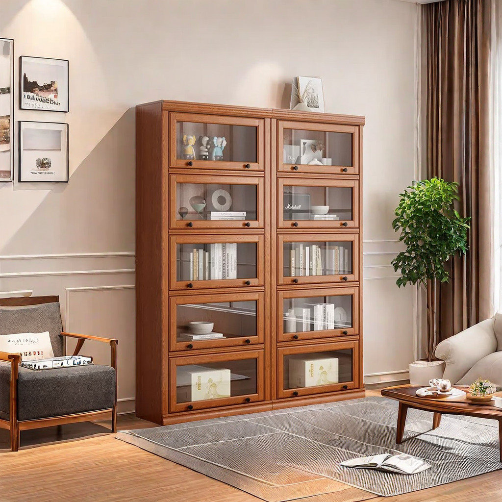 Parttlion American dust-proof solid wood bookcase | Wayfair