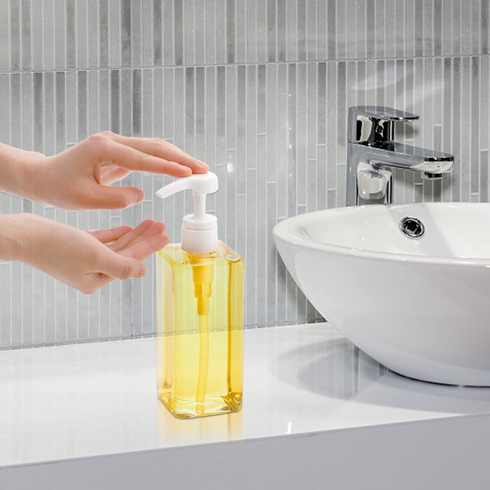 Rebrilliant 16 Oz Plastic Pump Bottles, Empty Refillable Container ...