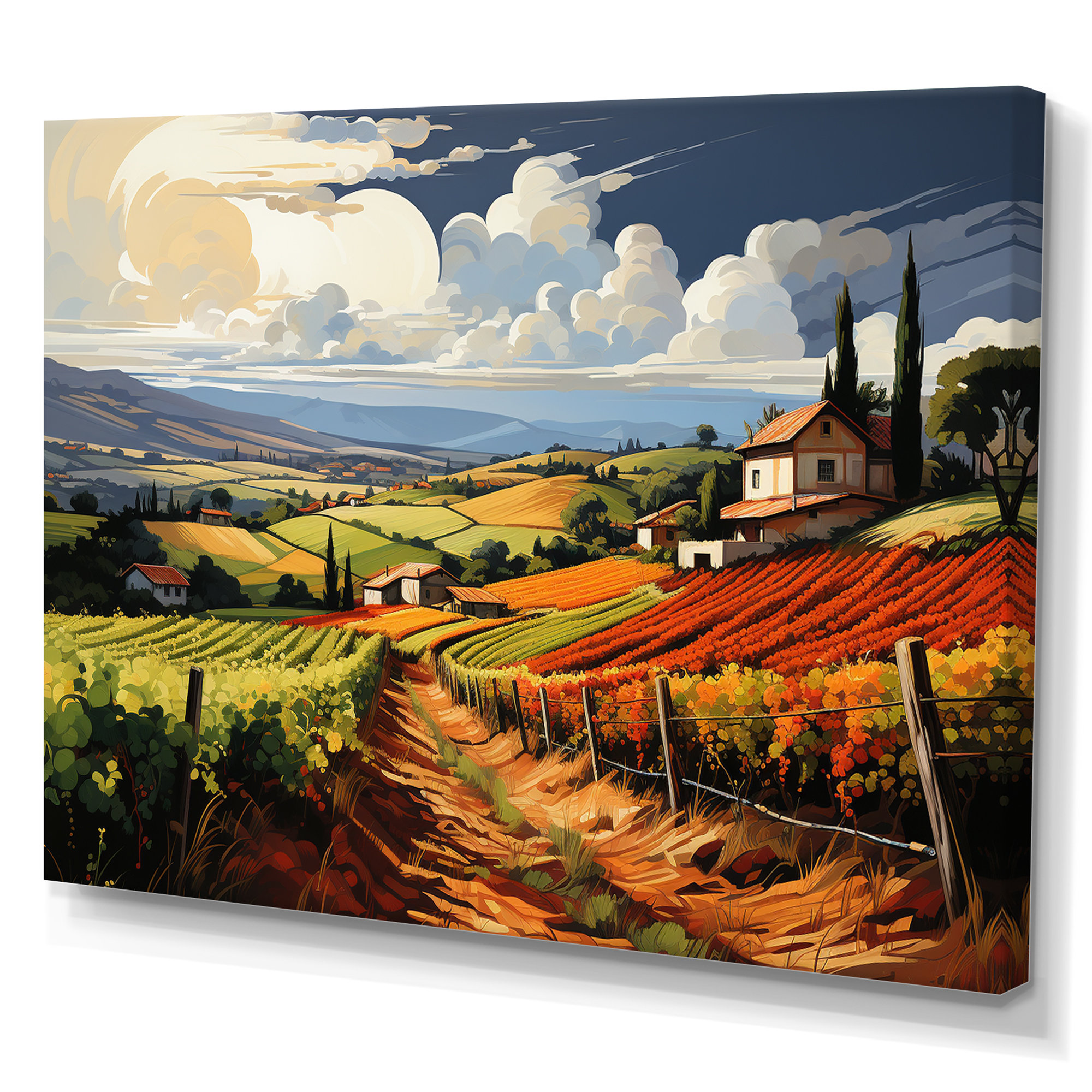 Gracie Oaks Vineyard Rows Of Ruby Landscape On Canvas Print - Wayfair ...