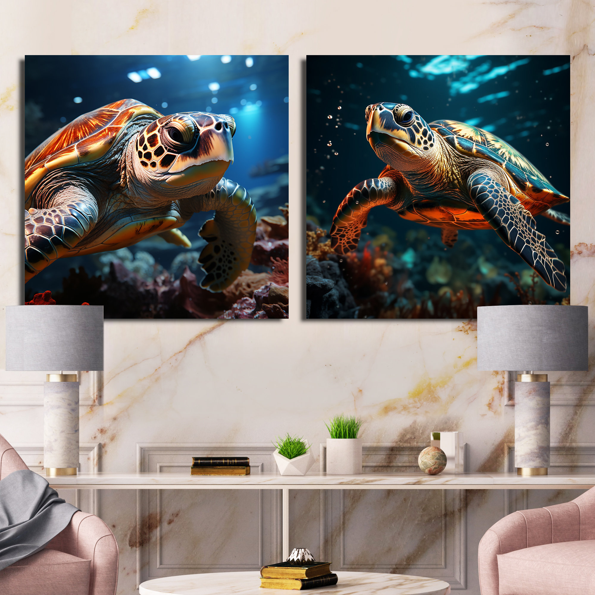 Bay Isle Home™ Realistic Portrayal Of A Turtle - Turtle Square Collage ...