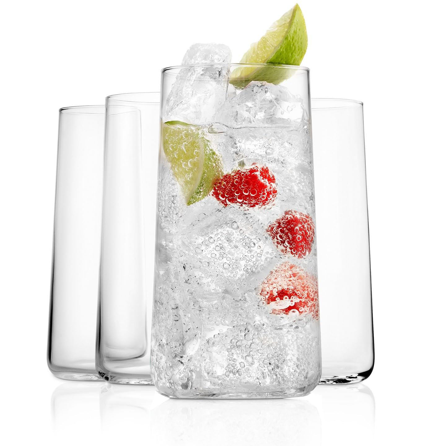 Hokku Designs Modern Crystal Glass Cups, Tall Highball Drinking Glasses ...