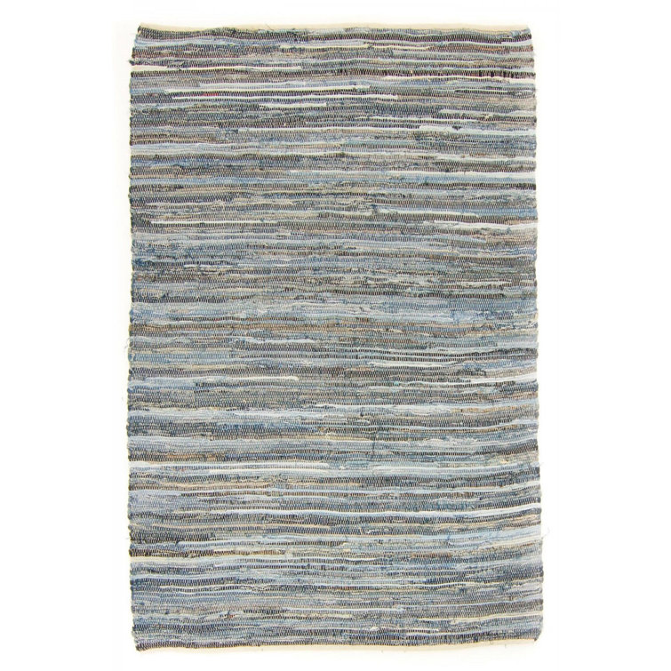 Highland Dunes Denim Chindi Handwoven Cotton Grey Rug & Reviews ...