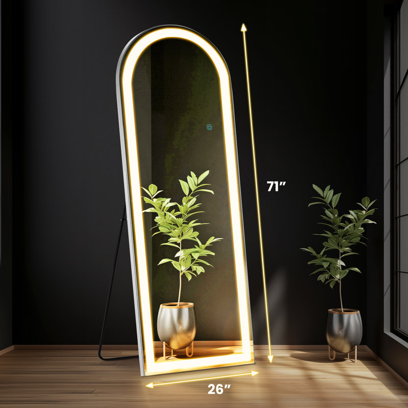 Wrought Studio™ Led Full Body Mirror Arched Wall Mounted Free Standing ...