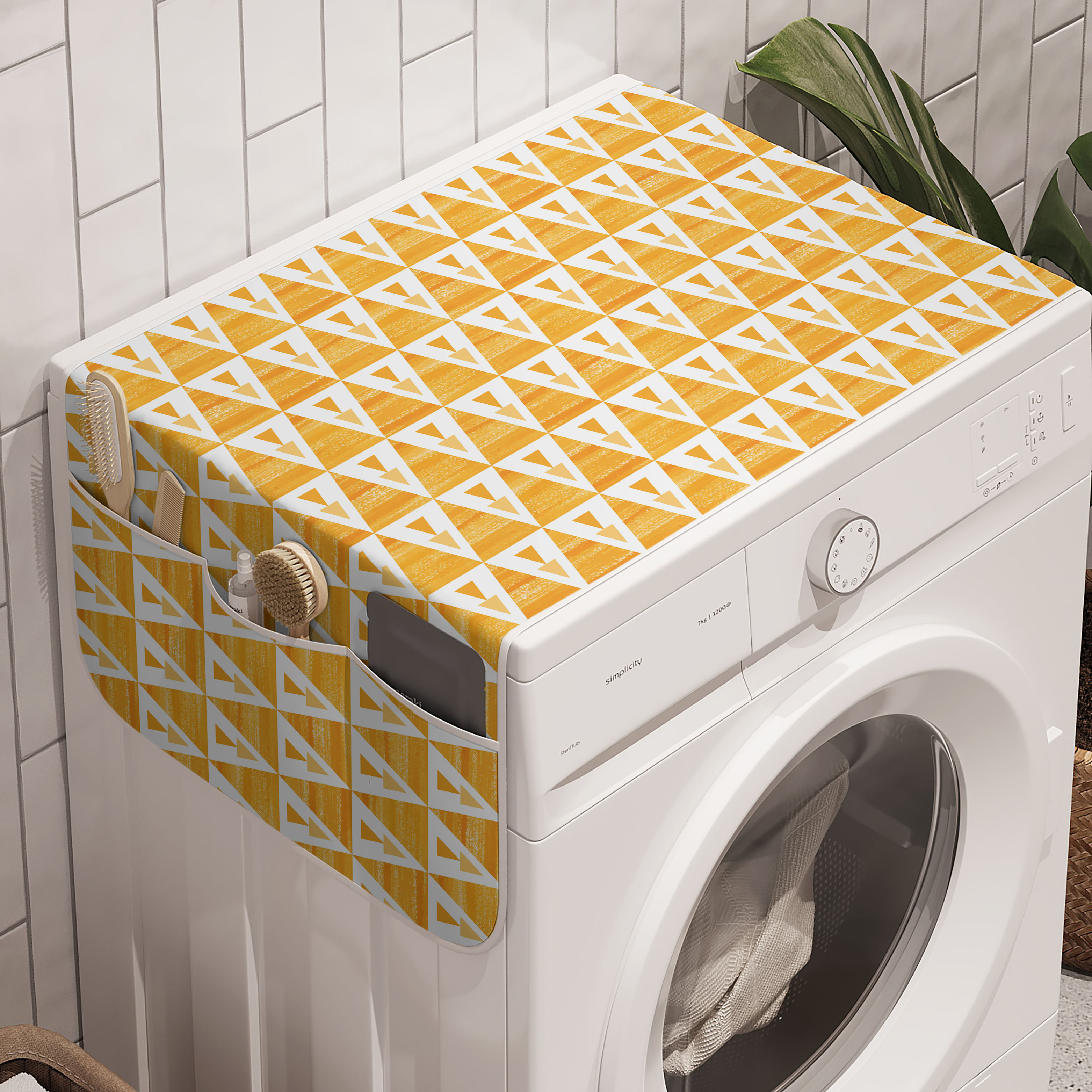 East Urban Home Geometric Washing Machine Organizer Pack of 2 47" x 18. ...