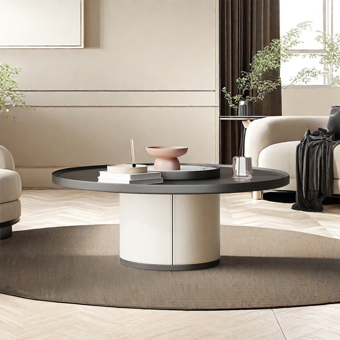 LIZIYE Simple modern round coffee table living room | Wayfair
