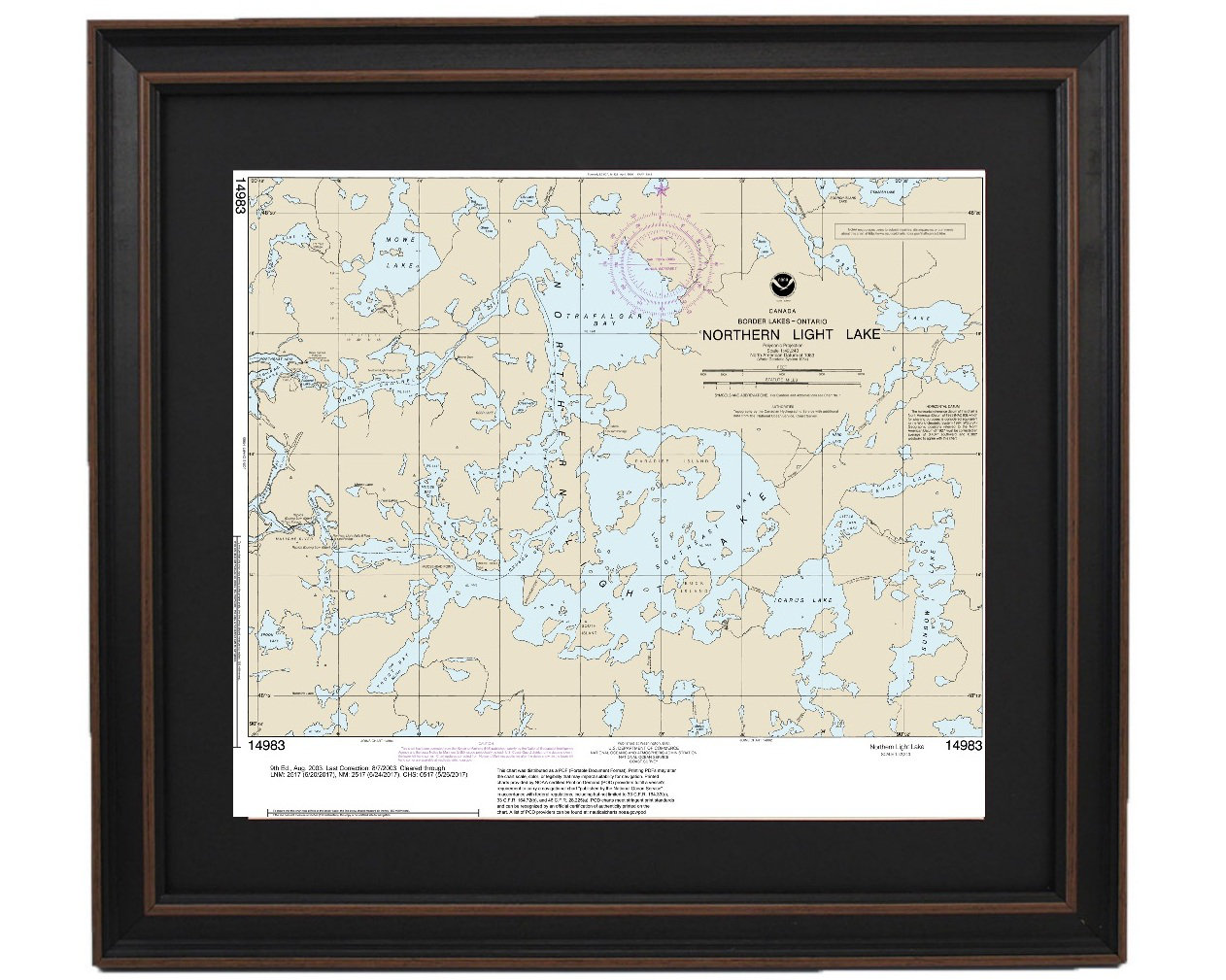 Longshore Tides Northern Light Lake, Ontario | Nautical Chart | Framed ...