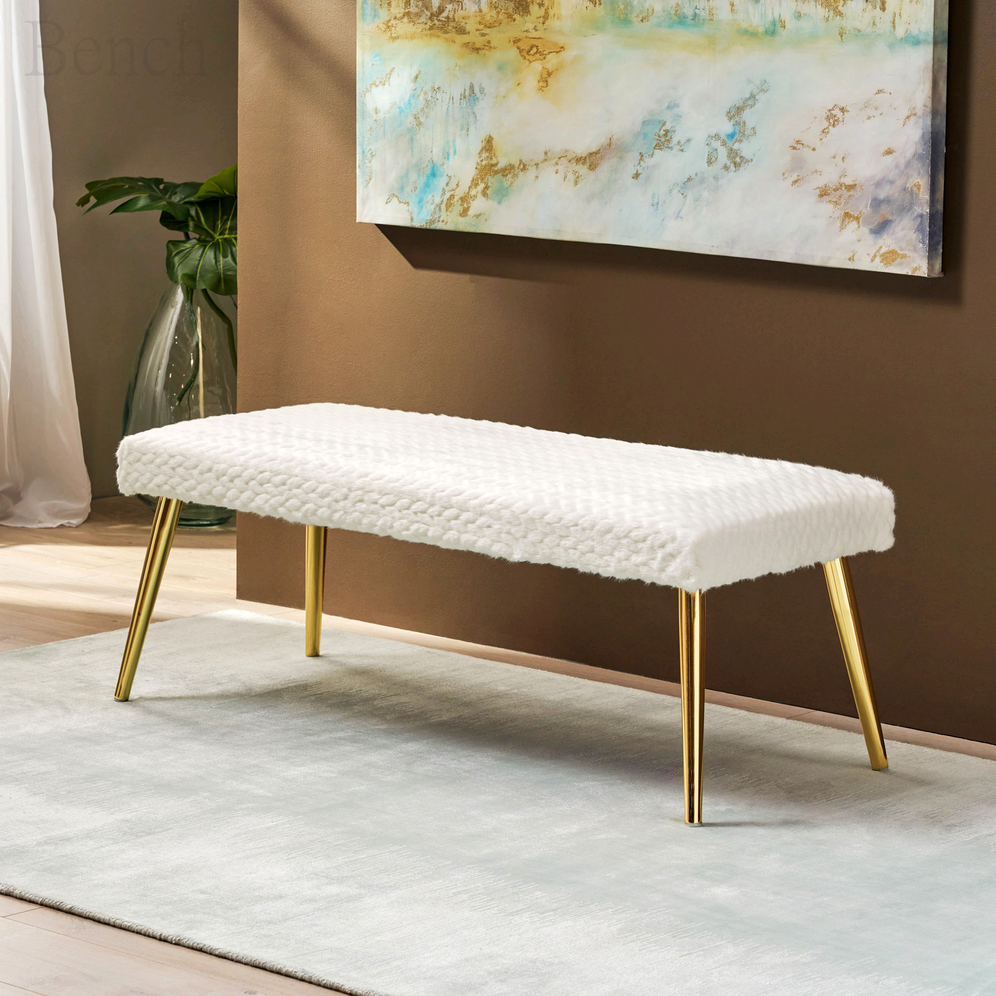 Red Barrel Studio Bench Modern Glam Bench For Living Space | Wayfair