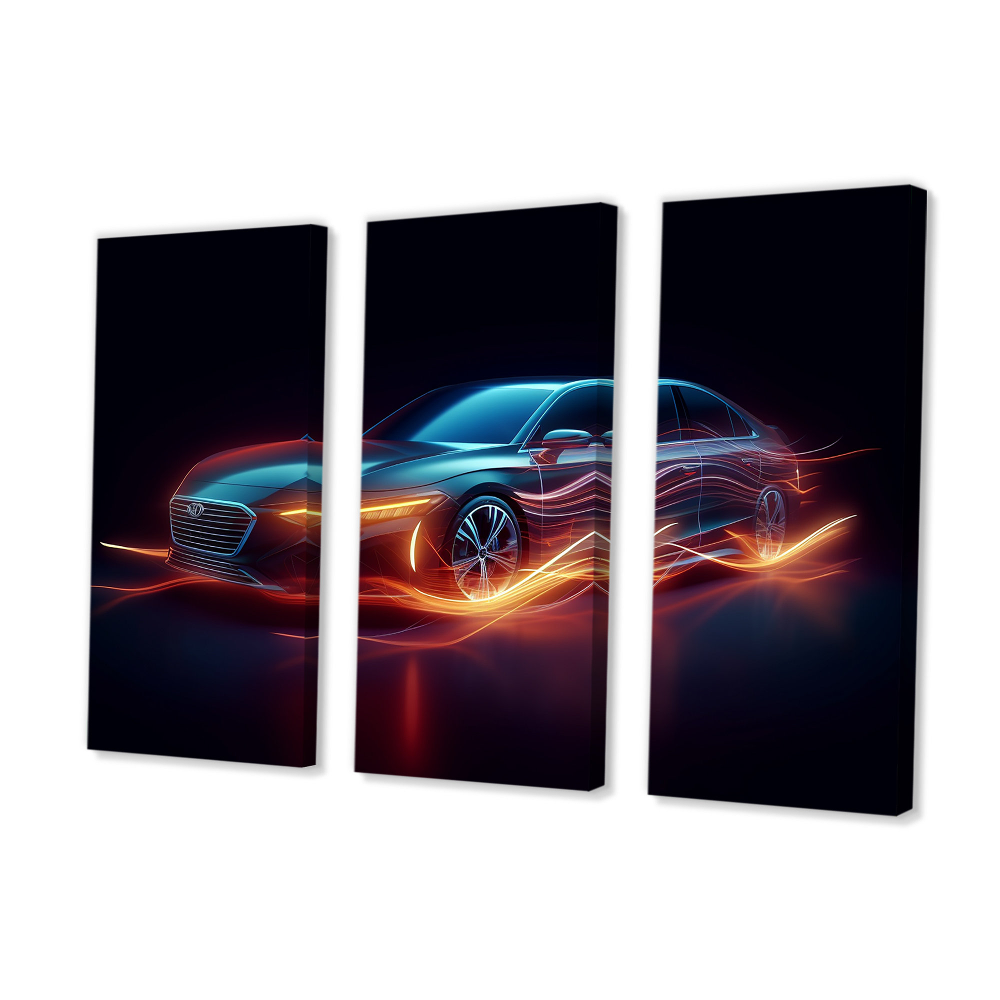 Ivy Bronx Neon Light Strips Luxury Car - Cars Luxury Decor Wall Art Set ...