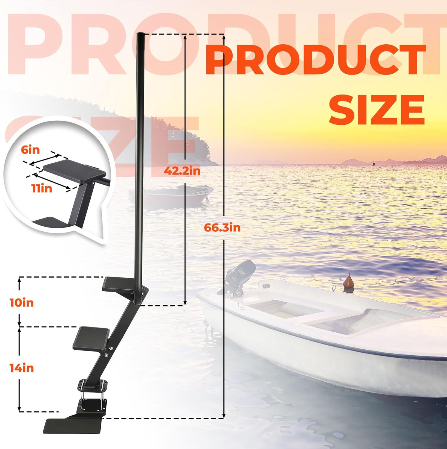 17 Stories 4-Step Boat Steps For Trailer With Handle,Heavy Duty Non ...