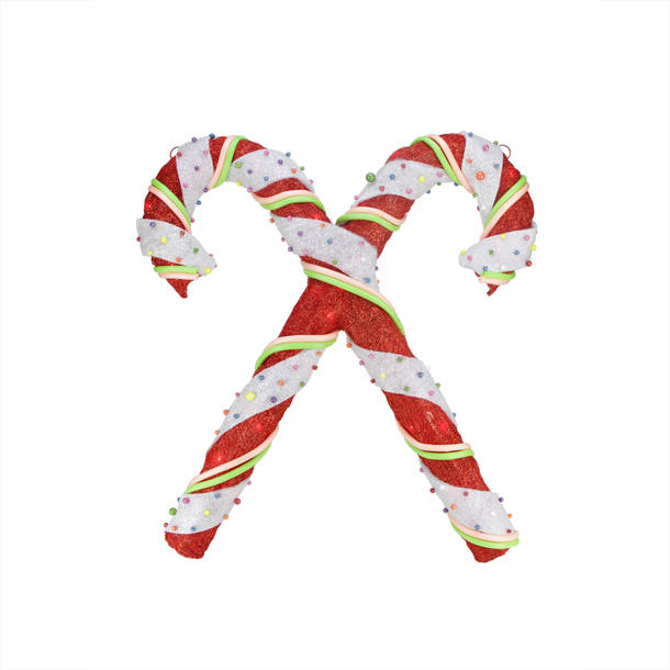 The Holiday Aisle® Crossed Candy Canes Lighted Display | Wayfair